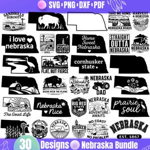 Nebraska SVG Bundle | 30 Nebraska State Designs | Big Red State ...