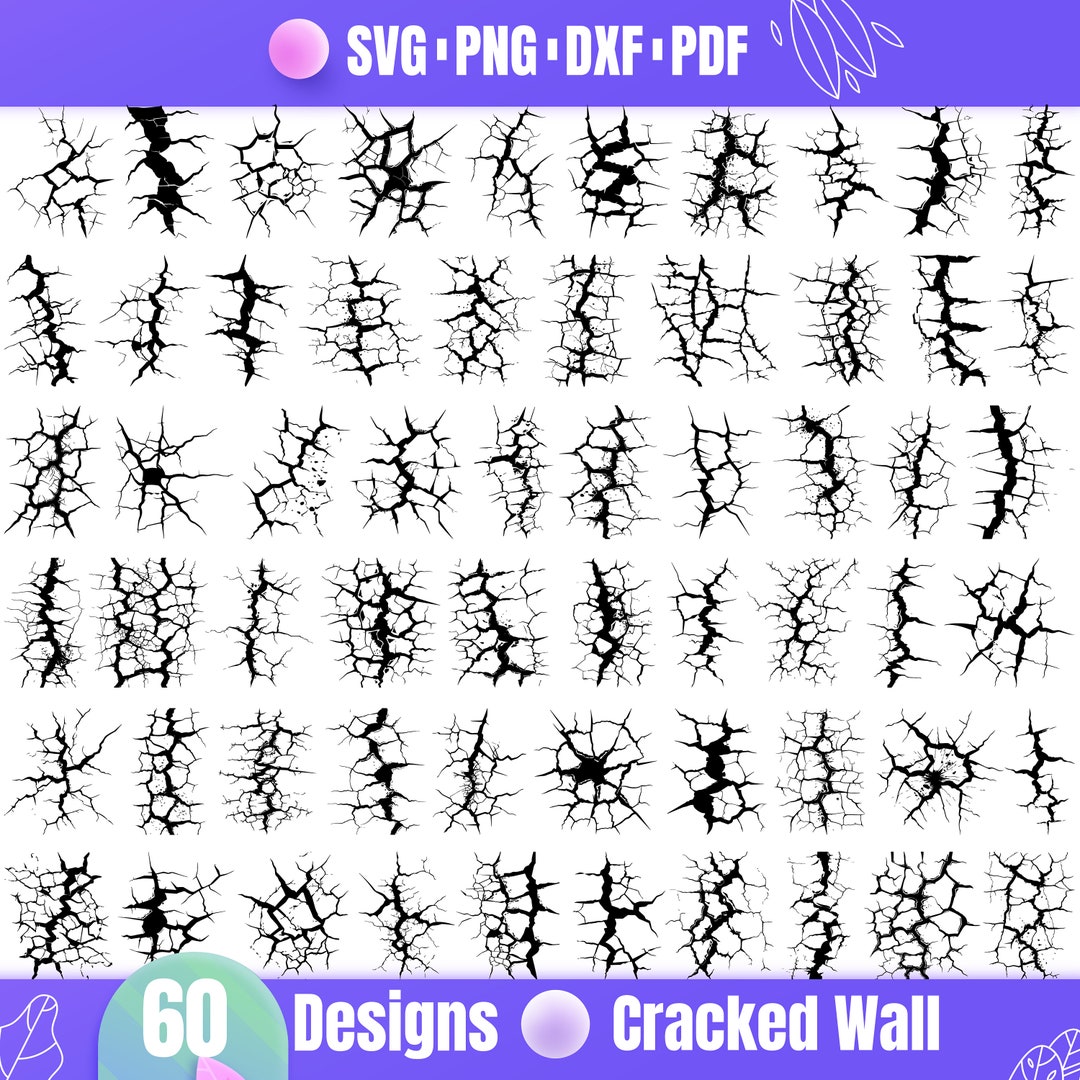 High Quality Cracked Wall SVG Bundle, Cracked Wall Dxf, Cracked Wall ...