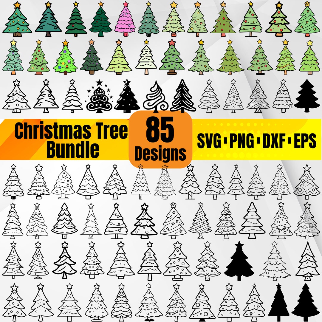 High Quality Christmas Tree SVG Bundle, Christmas Tree Monogram ...