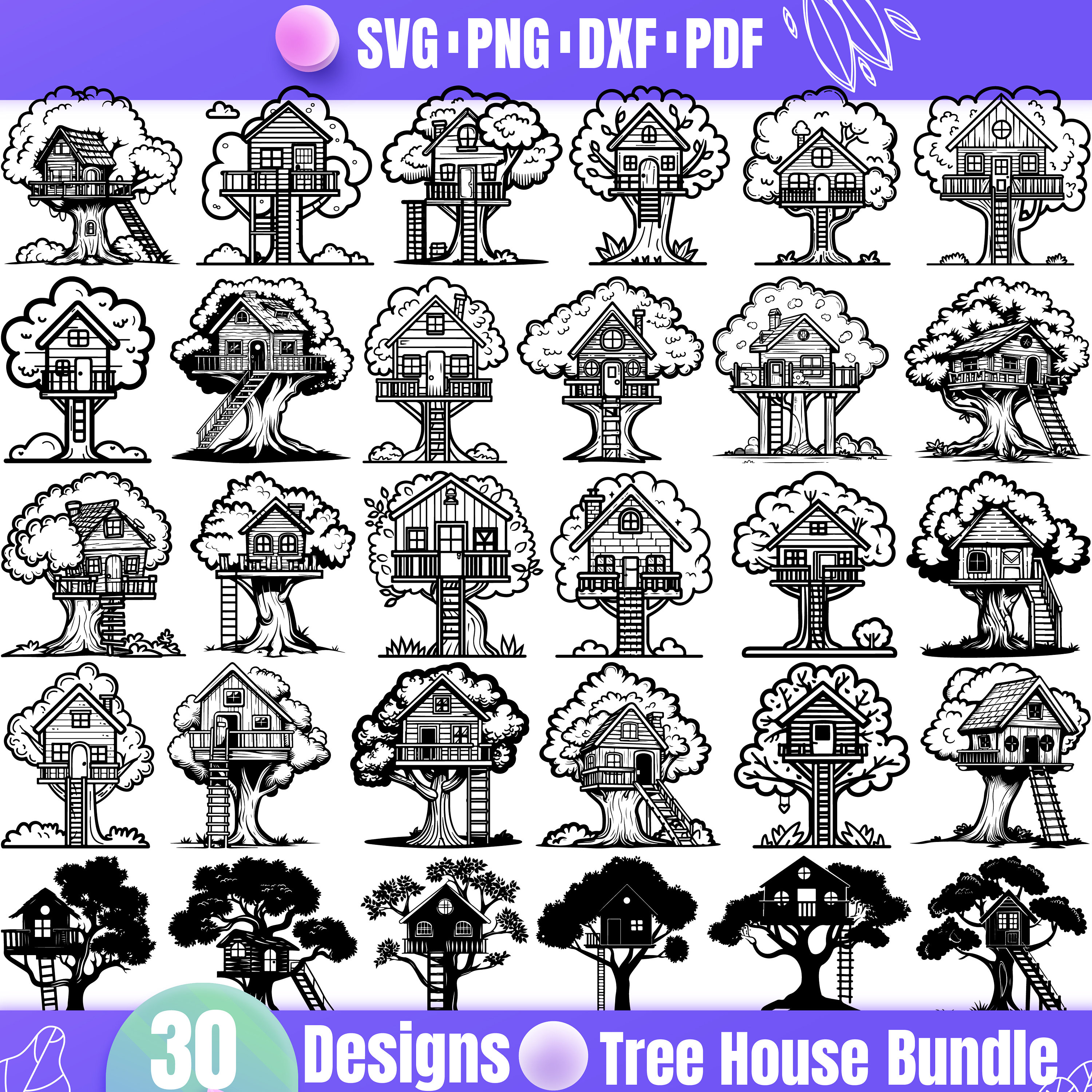 High Quality Tree House SVG Bundle, Tree House Dxf, Tree House Png ...