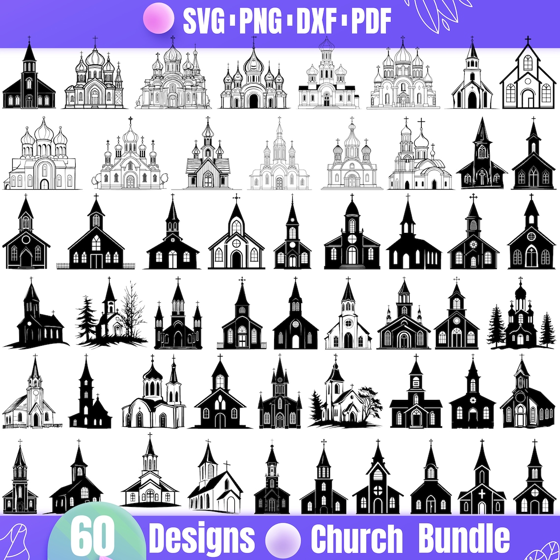 High Quality Church SVG Bundle, Church House Svg, Church Dxf, Church ...