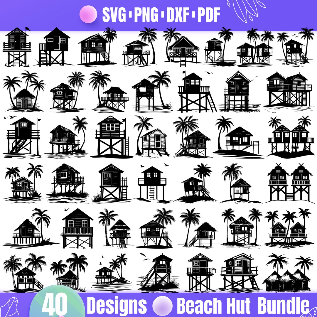 High Quality Beach Hut SVG Bundle, Beach House Svg, Beach Shack Svg ...