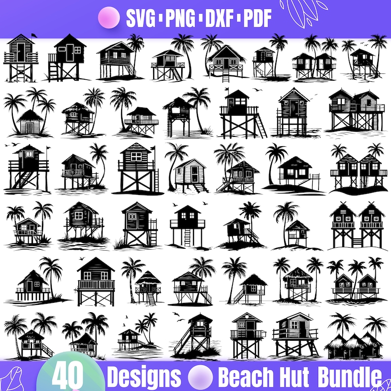 High Quality Beach Hut SVG Bundle, Beach House Svg, Beach Shack Svg ...