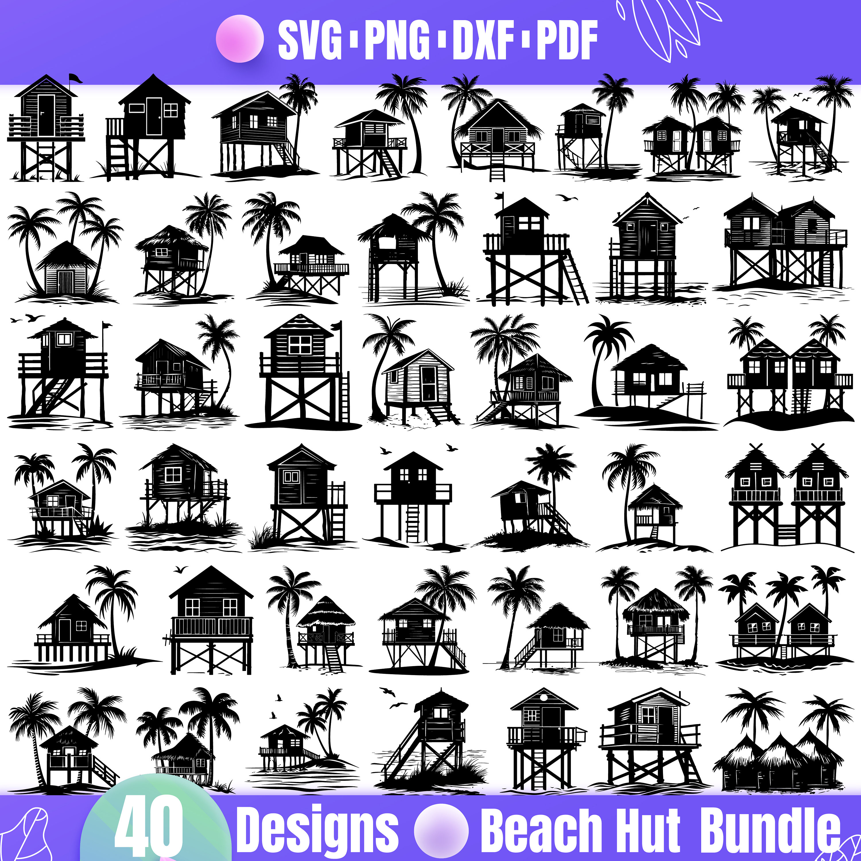 High Quality Beach Hut SVG Bundle, Beach House Svg, Beach Shack Svg ...