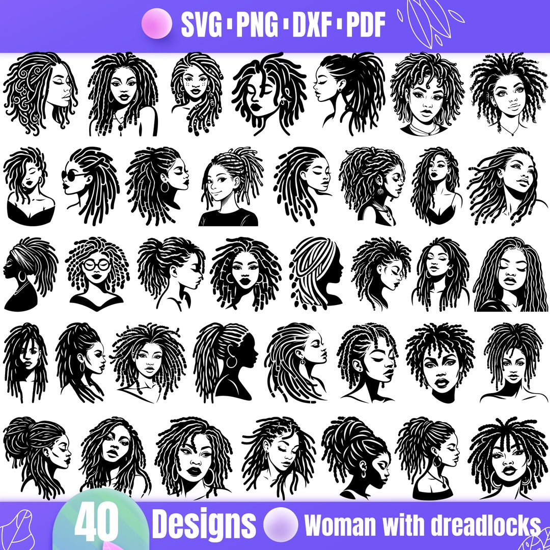 High Quality Dreadlocks SVG Bundle, Dreadlocks Dxf, Dreadlocks Png ...
