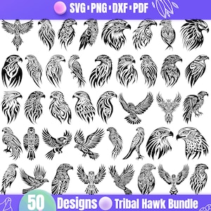 Tribal Hawk Svg - Majestic Bird Design for Crafts and Decor - Etsy