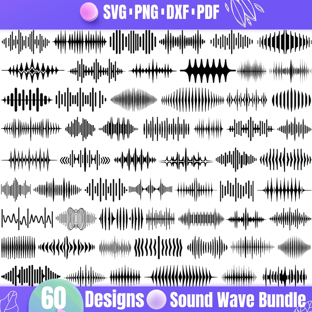 High Quality Sound Wave SVG Bundle, Sound Wave Clipart, Music Wave Svg ...