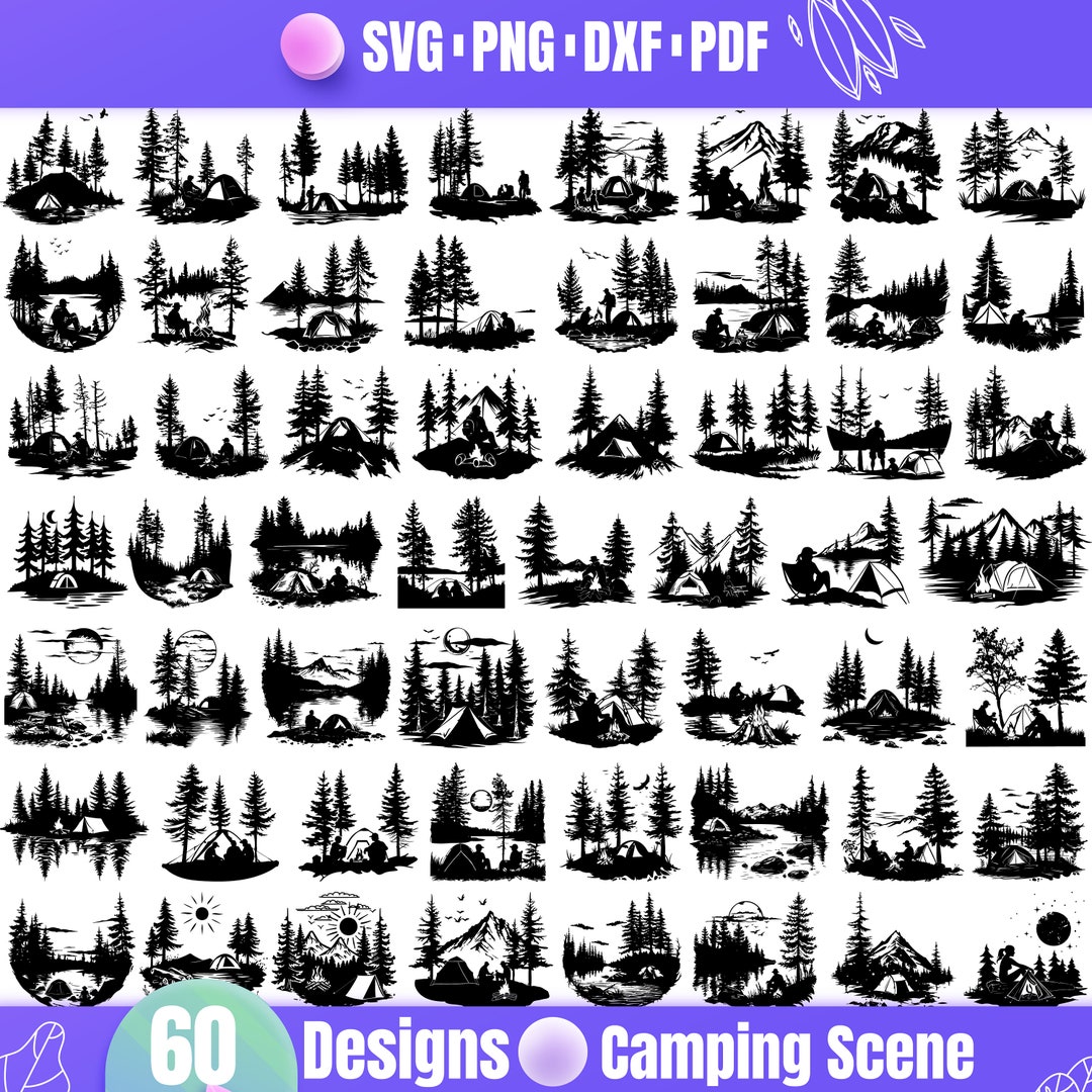 High Quality Camping Scene SVG Bundle, Camping Scene Dxf, Camping Scene ...