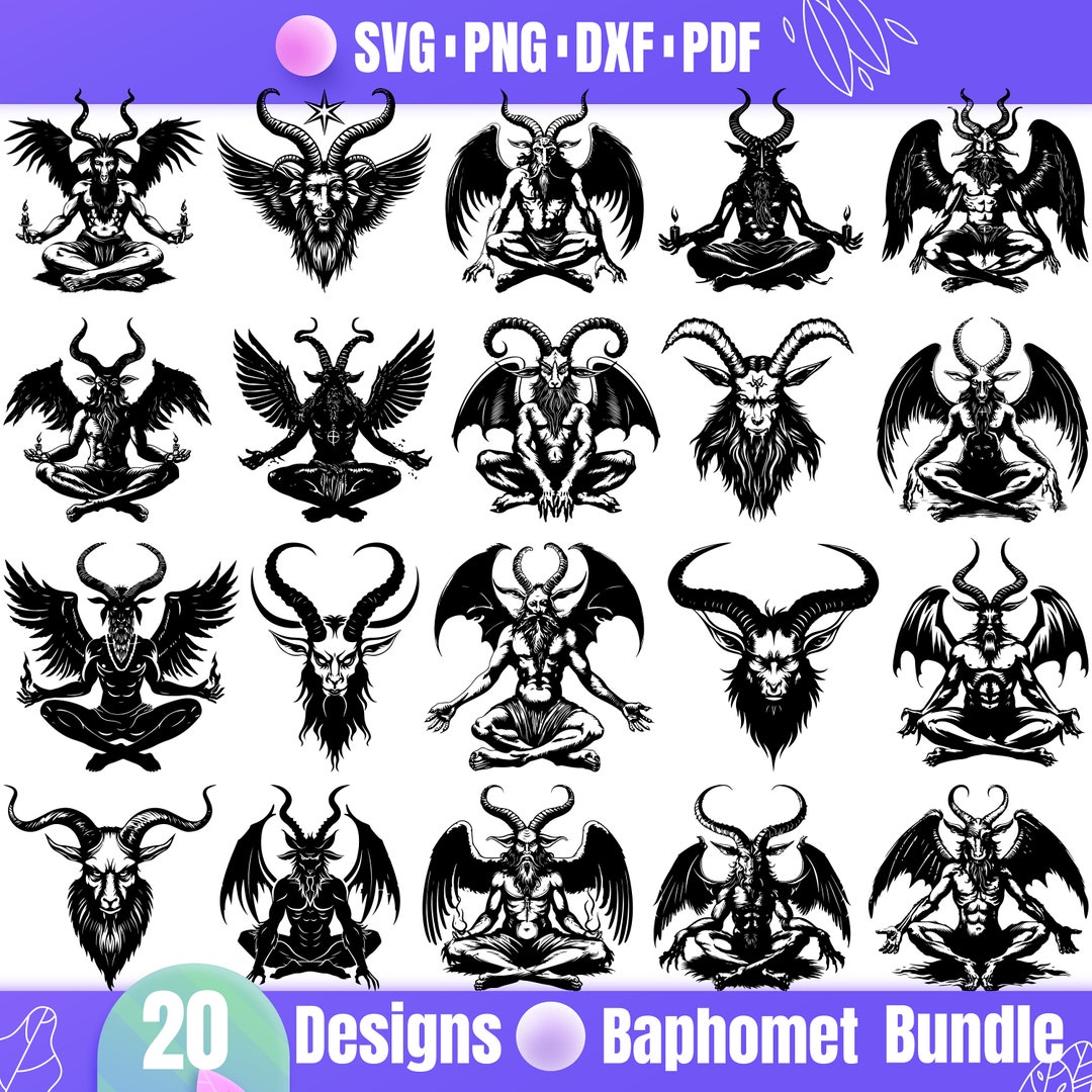 Baphomet SVG Bundle: Pagan Devil Clipart (20 Designs) - Etsy