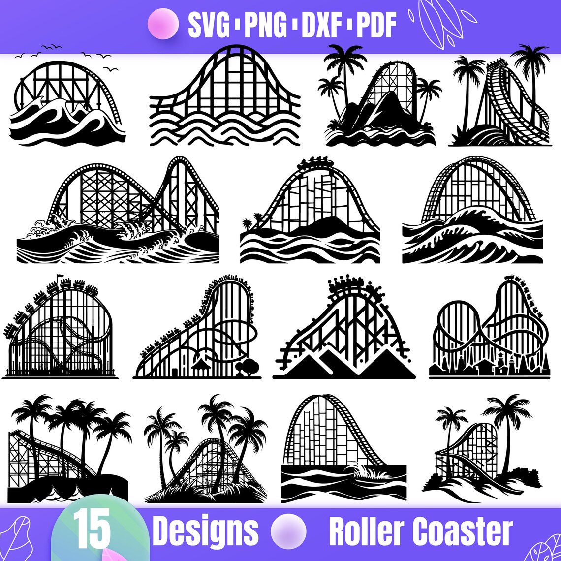 High Quality Roller Coaster SVG Bundle, Roller Coaster Dxf, Roller ...