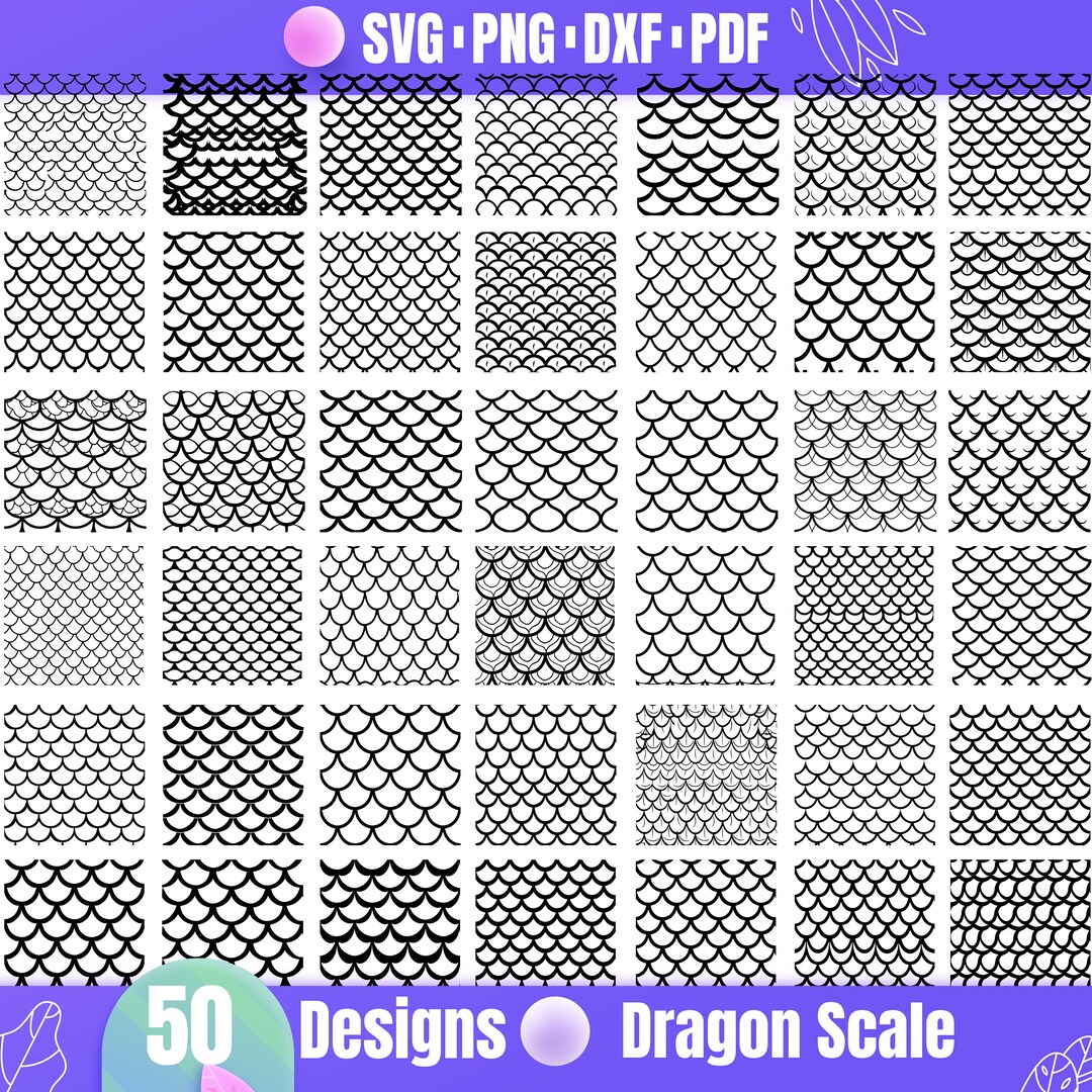 High Quality Dragon Scale SVG Bundle, Dragon Scale Dxf, Dragon Scale ...