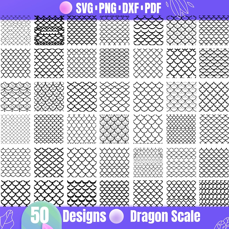 High Quality Dragon Scale SVG Bundle, Dragon Scale Dxf, Dragon Scale ...