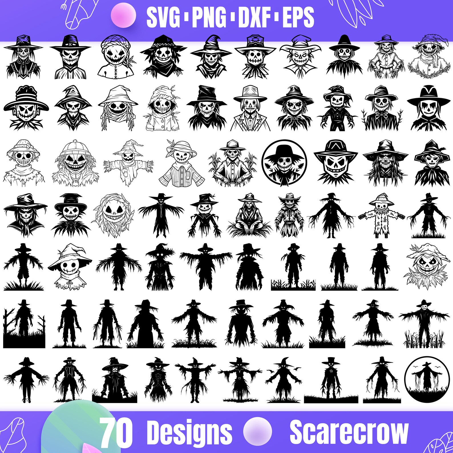 High Quality Scarecrow SVG Bundle, Scarecrow Head, Scarecrow Monogram ...