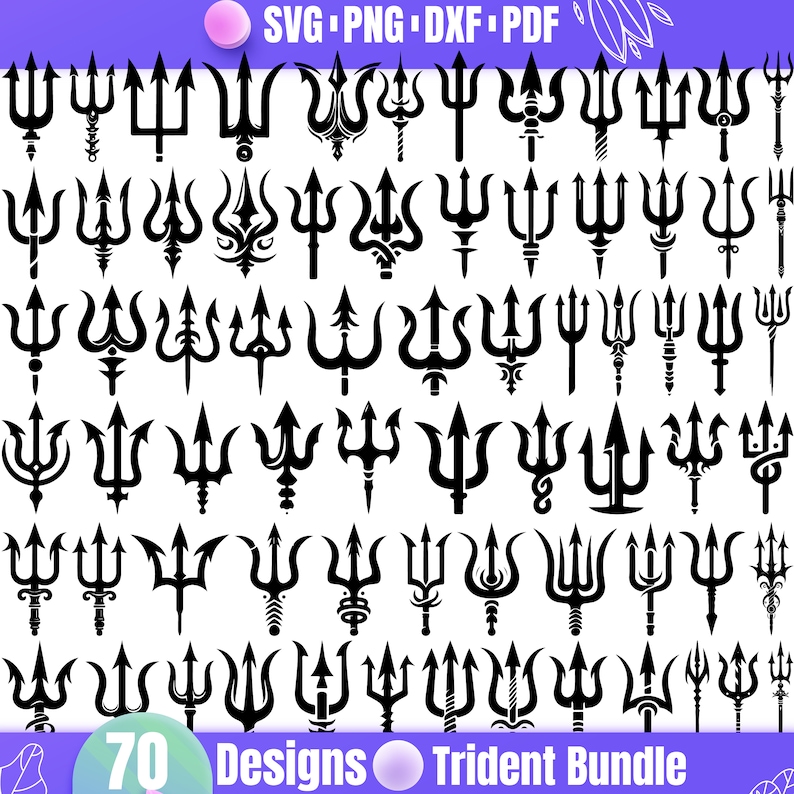 High Quality Trident SVG Bundle, Trident Dxf, Trident Png, Trident ...