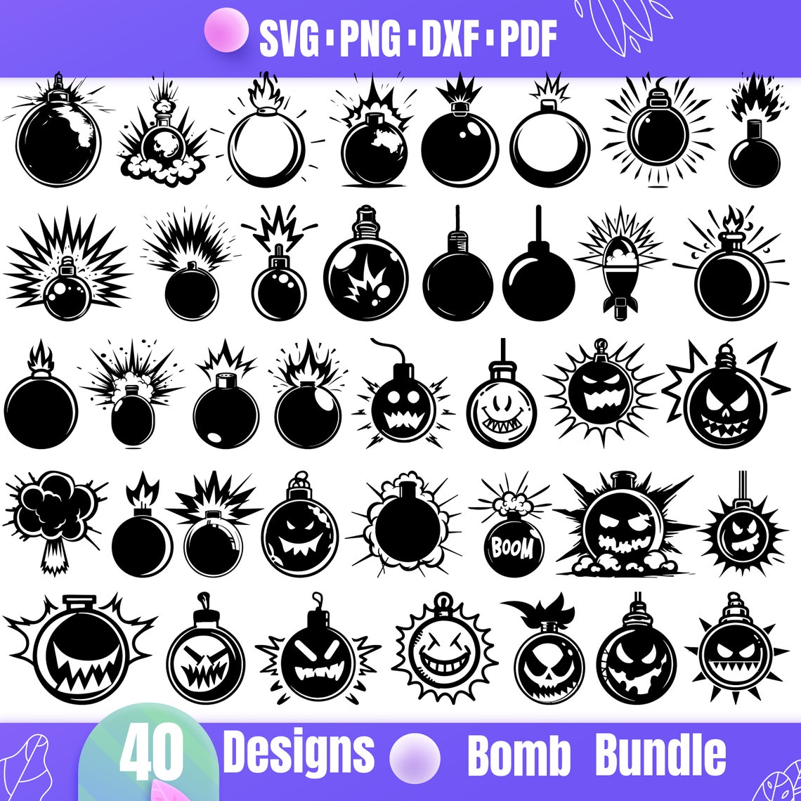 High Quality Bomb SVG Bundle, Bomb Dxf, Bomb Png, Bomb Vector, Bomb ...