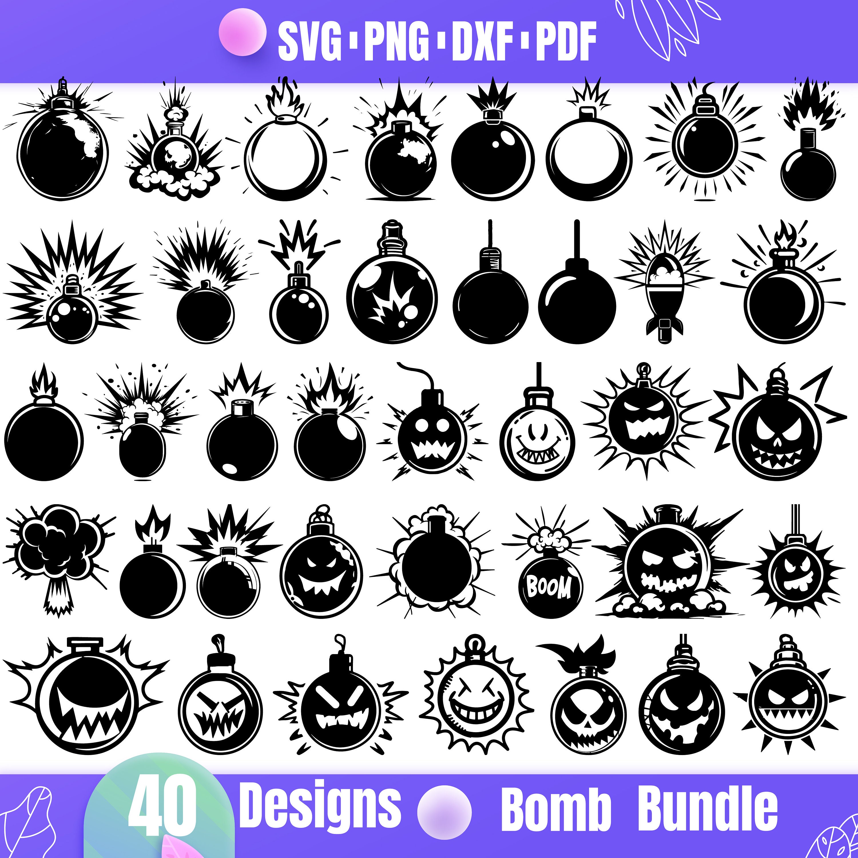 High Quality Bomb SVG Bundle, Bomb Dxf, Bomb Png, Bomb Vector, Bomb ...