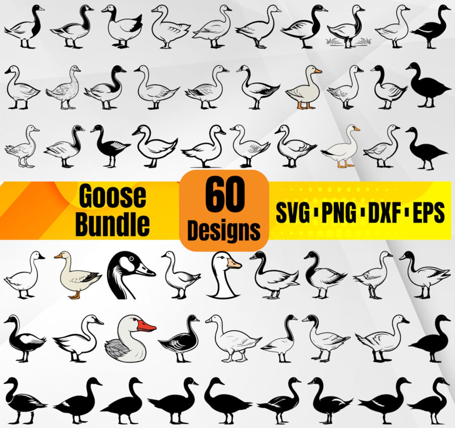 High Quality Goose SVG Bundle, Goose Head Svg, Goose Face Svg, Goose ...