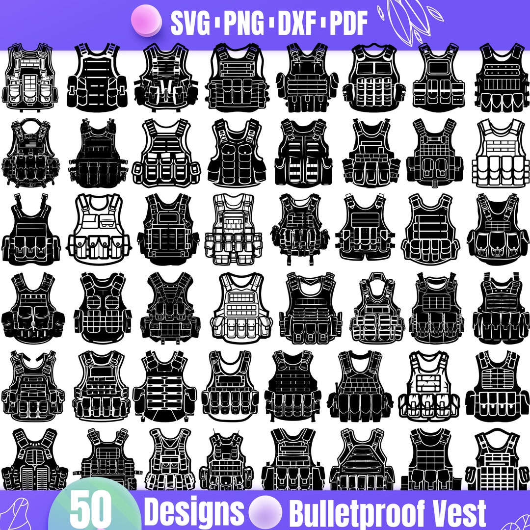 High Quality Bulletproof Vest SVG Bundle, Tactical Vest Svg, Military ...