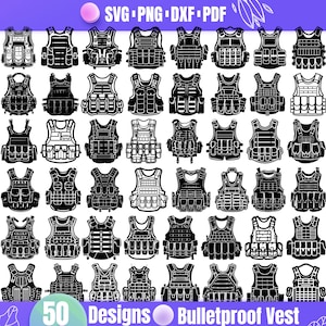 High Quality Bulletproof Vest SVG Bundle, Tactical Vest Svg, Military ...