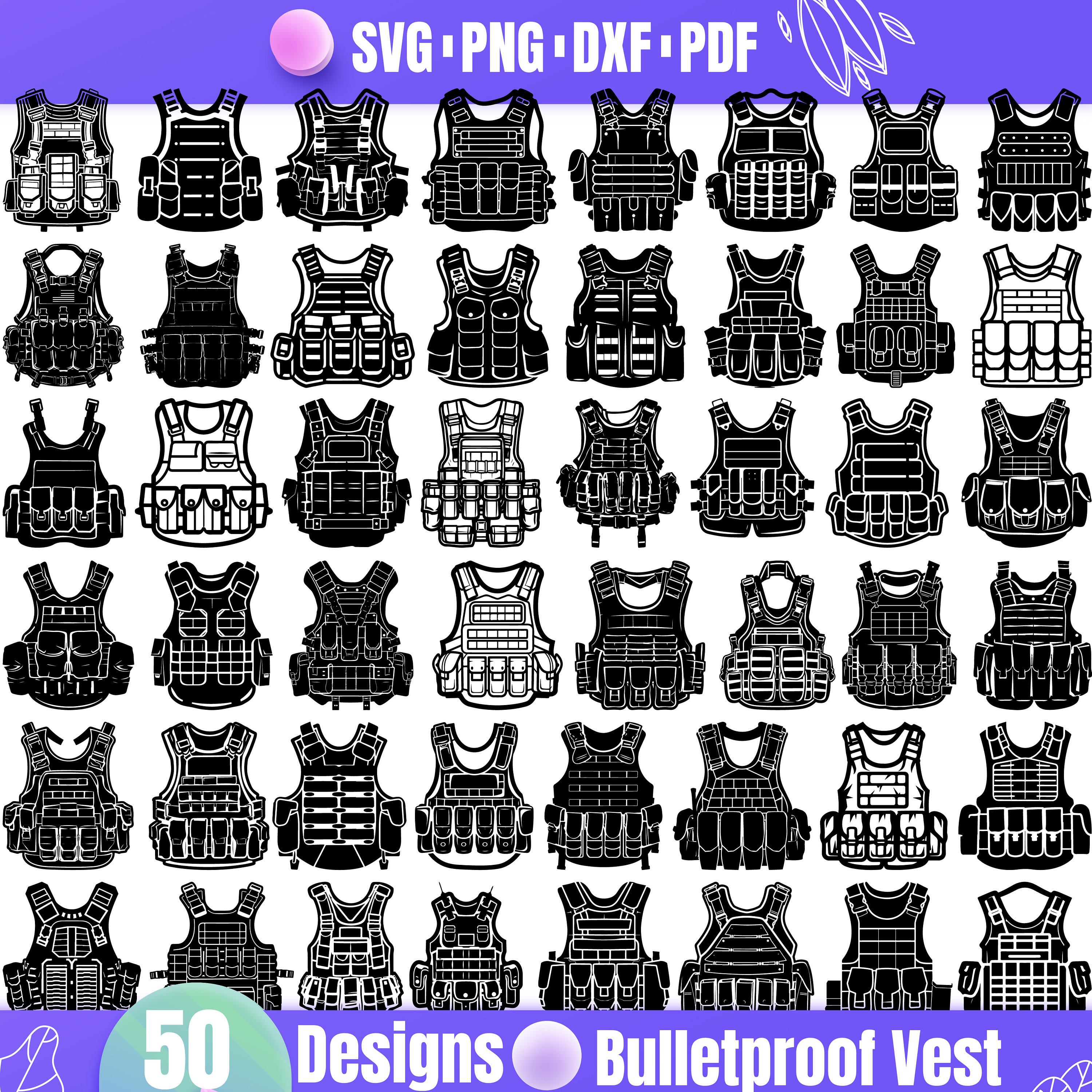 High Quality Bulletproof Vest SVG Bundle, Tactical Vest Svg, Military ...
