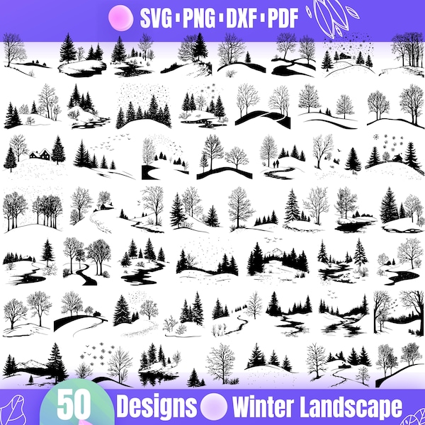 Winter Scene Svg - Etsy
