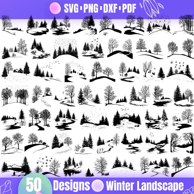 Winter Scene Svg - Etsy