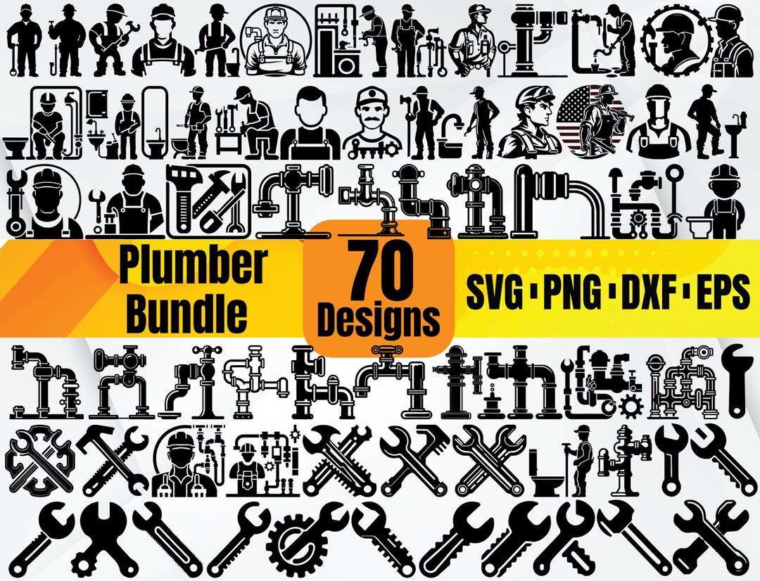 High Quality Plumber SVG Bundle, Plumber Dxf, Plumber Png, Plumber Eps ...