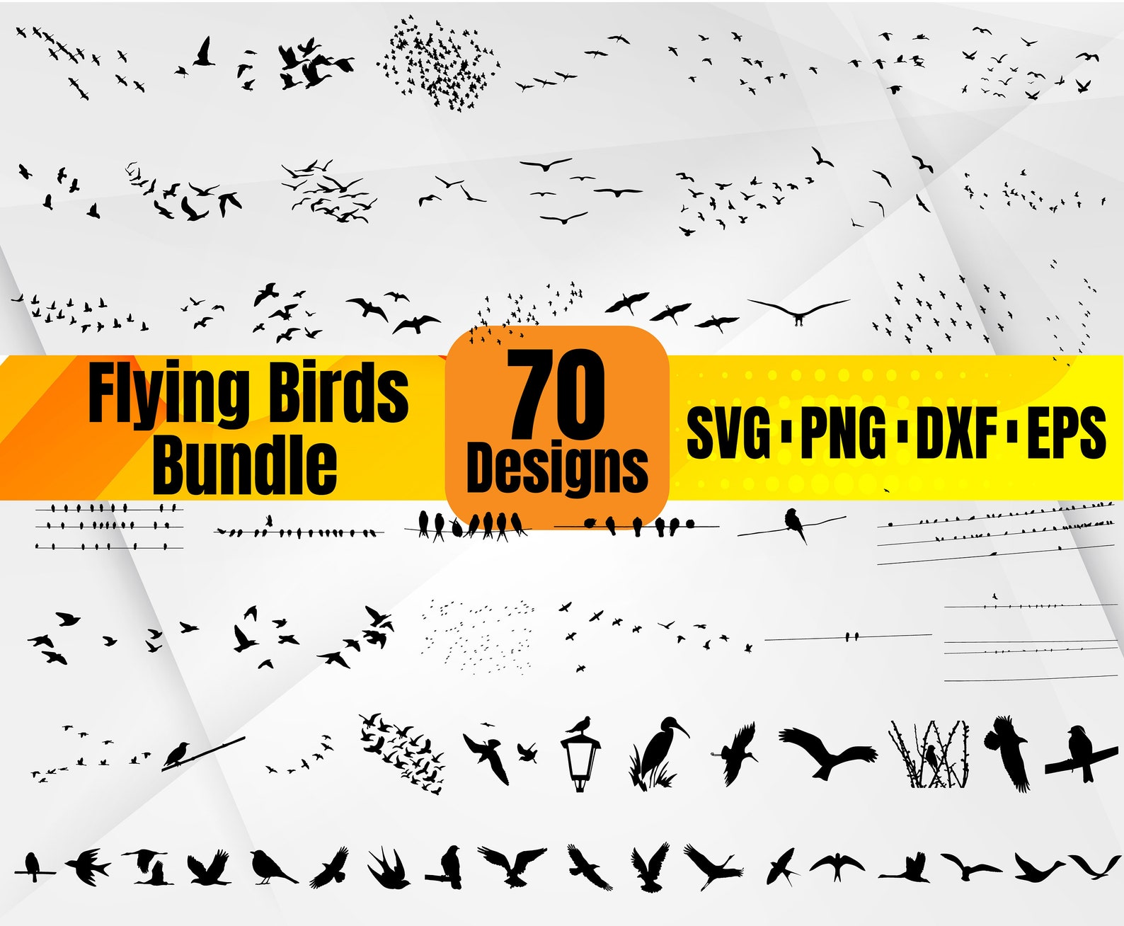 High Quality Flying Birds SVG Bundle Flying Bird Svg Flock - Etsy