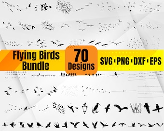 Flying Birds SVG Bundle, Flying Bird Svg, Flock of Flying Birds Svg ...