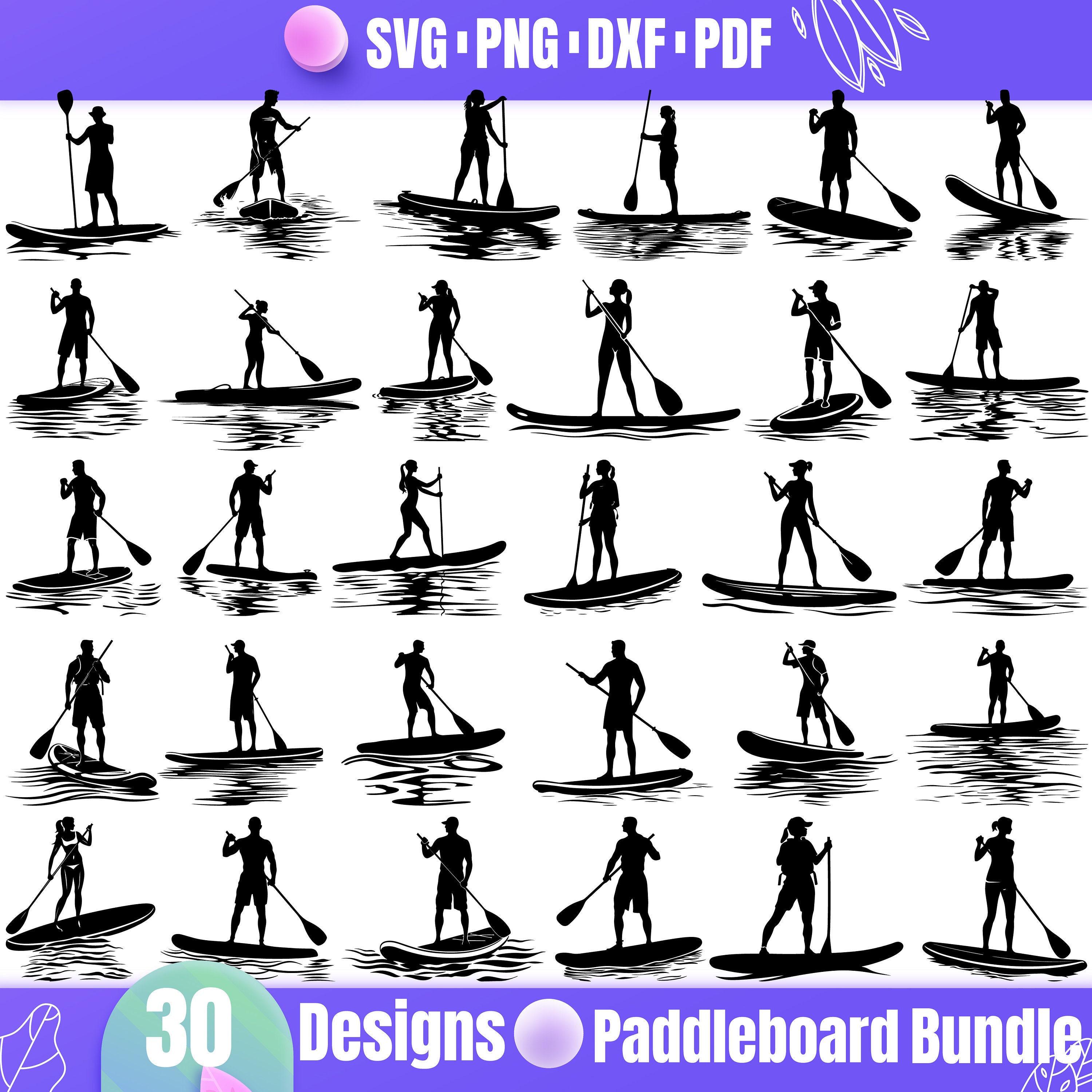 High Quality Paddleboard SVG Bundle, Paddleboard Dxf, Paddleboard Png ...