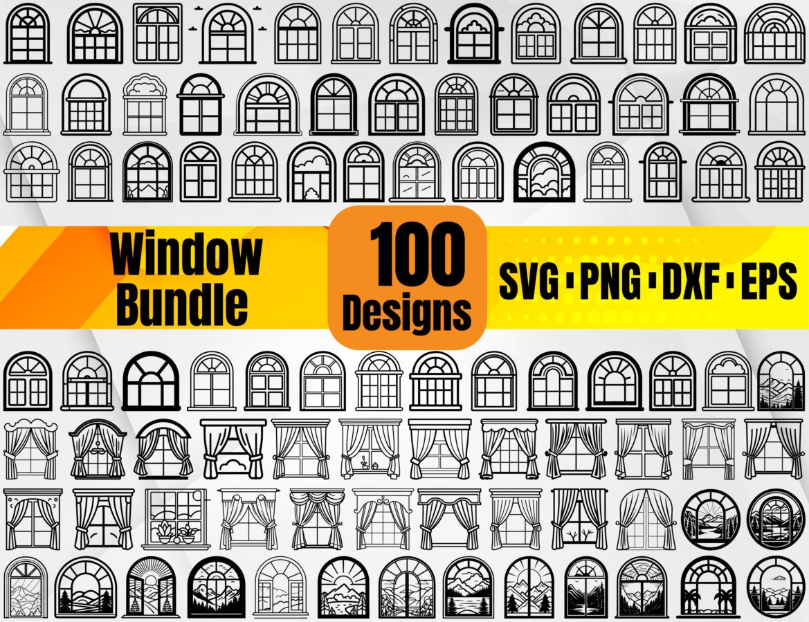 High Quality Window SVG Bundle, Window Symbol, Window Curtain Svg ...