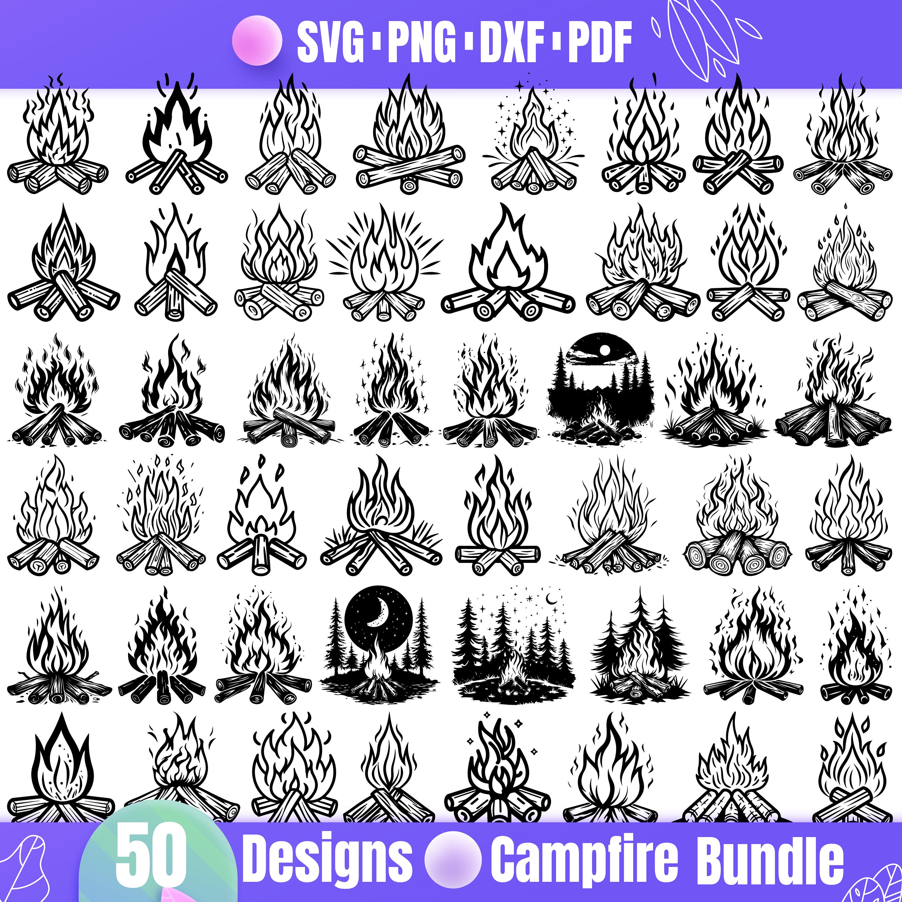 High Quality Campfire SVG Bundle, Campfire Dxf, Campfire Png, Campfire ...
