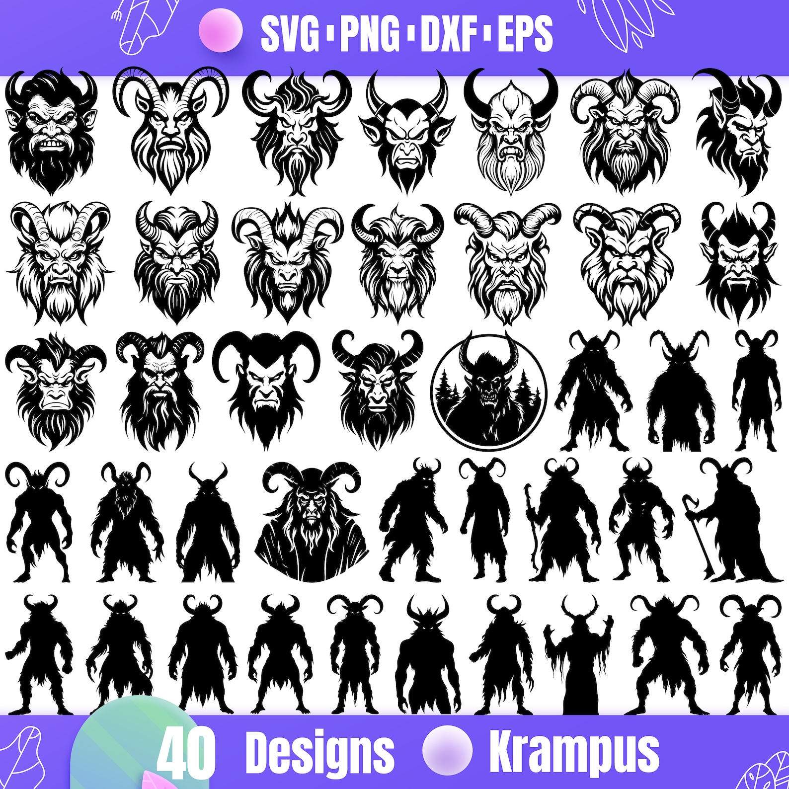 High Quality Krampus SVG Bundle, Krampuslauf Svg,christmas Monster Svg ...