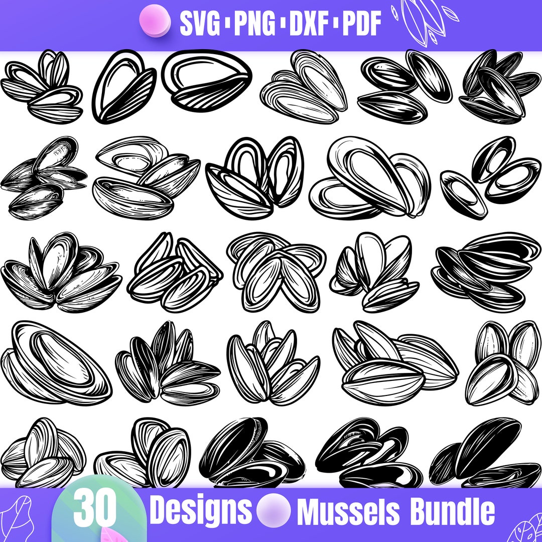 Mussels Svg - Nautical-inspired Design for Crafts and Decor - Etsy