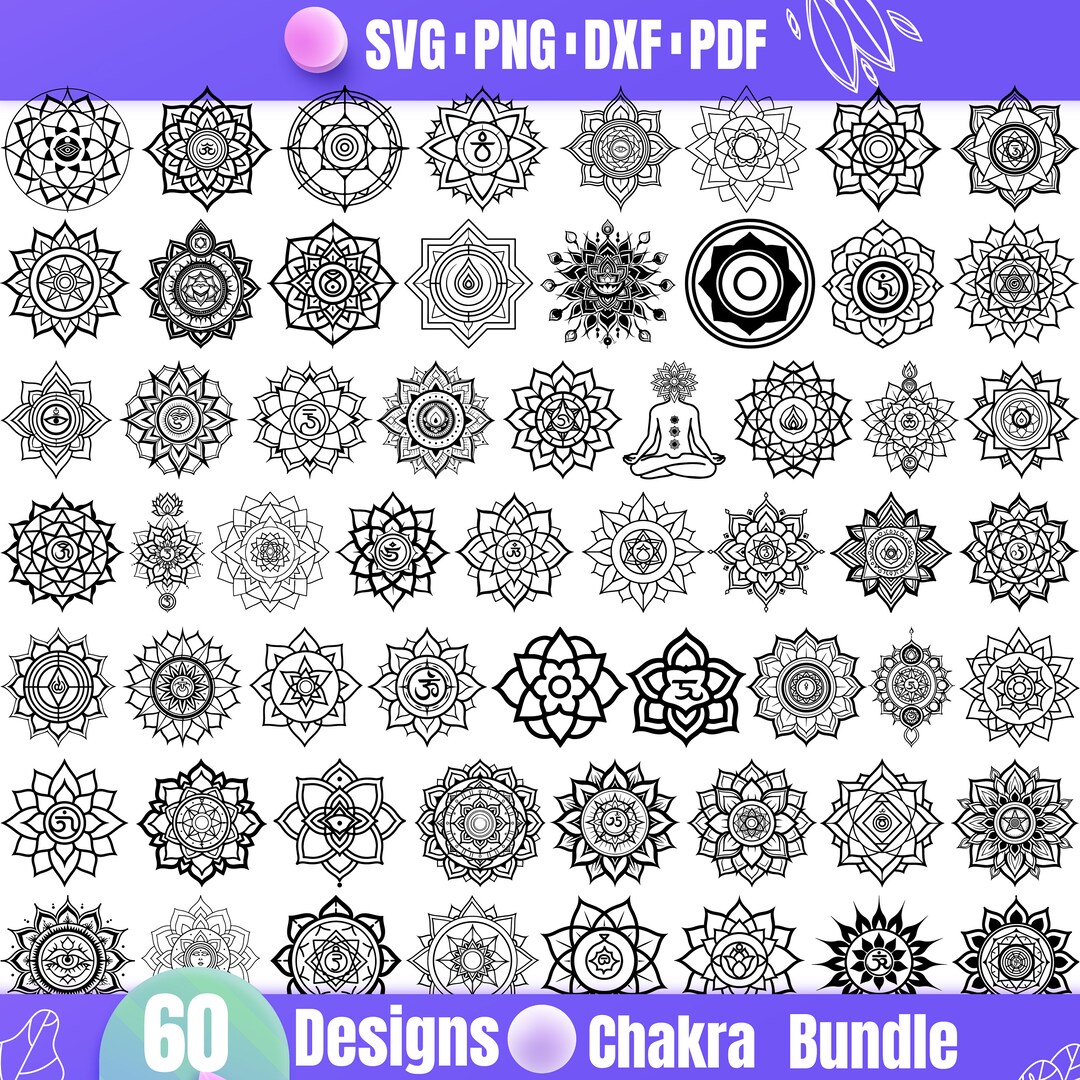 Chakra Svg - Spiritual Symbol Designs for Creative Projects - Etsy