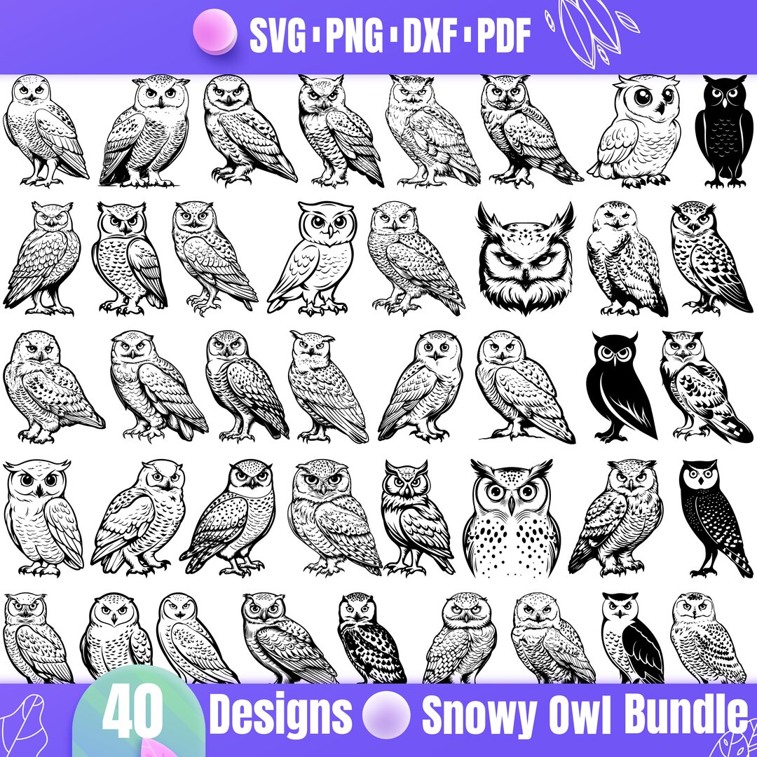 Snowy Owl SVG – Winter Bird Design, Arctic Wildlife Clipart, Snow Owl ...
