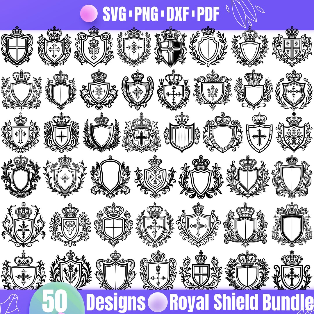 High Quality Royal Shield SVG Bundle, Royal Shield Dxf, Royal Shield ...