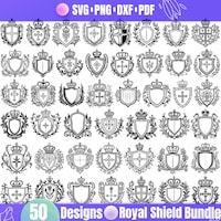 Royal Shield SVG Bundle: Vector Clipart Decal (PNG, SVG) - Etsy UK