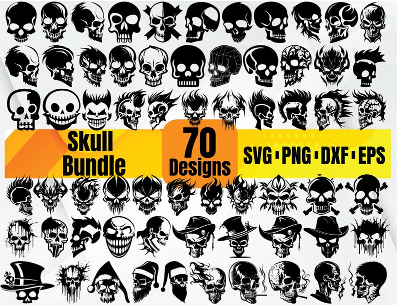 High Quality Skull SVG Bundle Skull Head Svg Skeleton Svg - Etsy