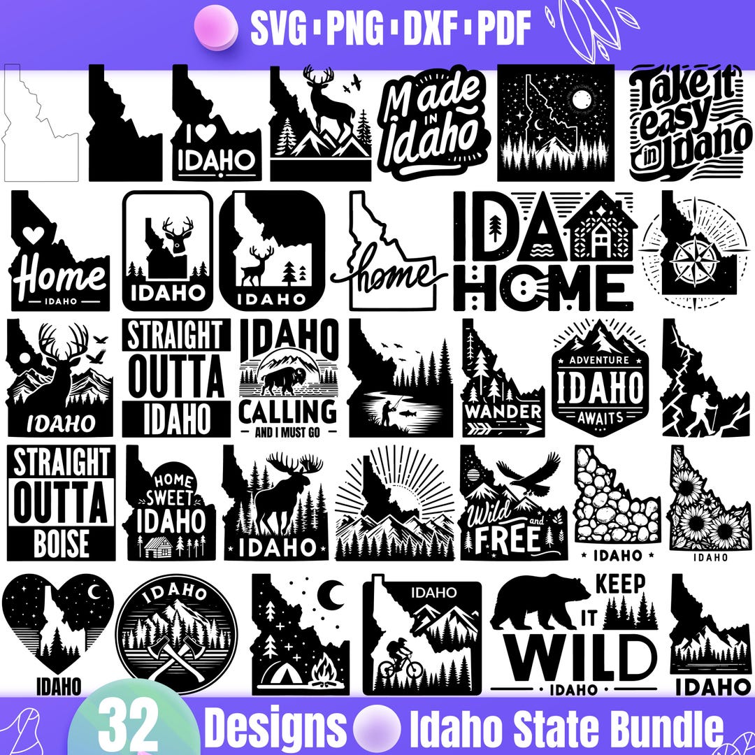 Idaho SVG Bundle With 32 Unique Designs for Cricut and Silhouette ...