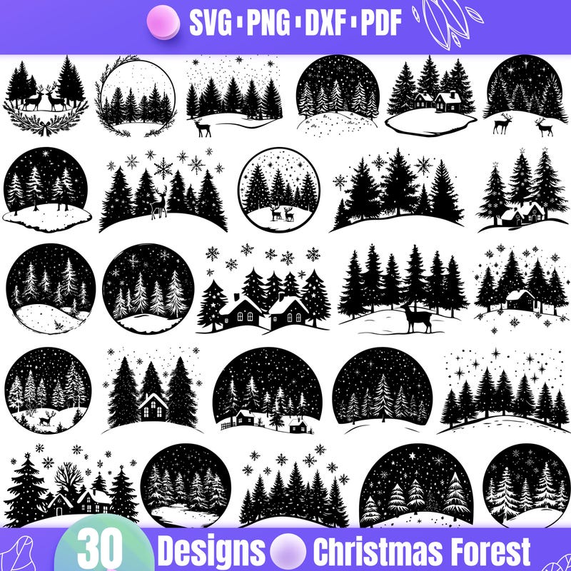 Snowy Tree Svg - Etsy