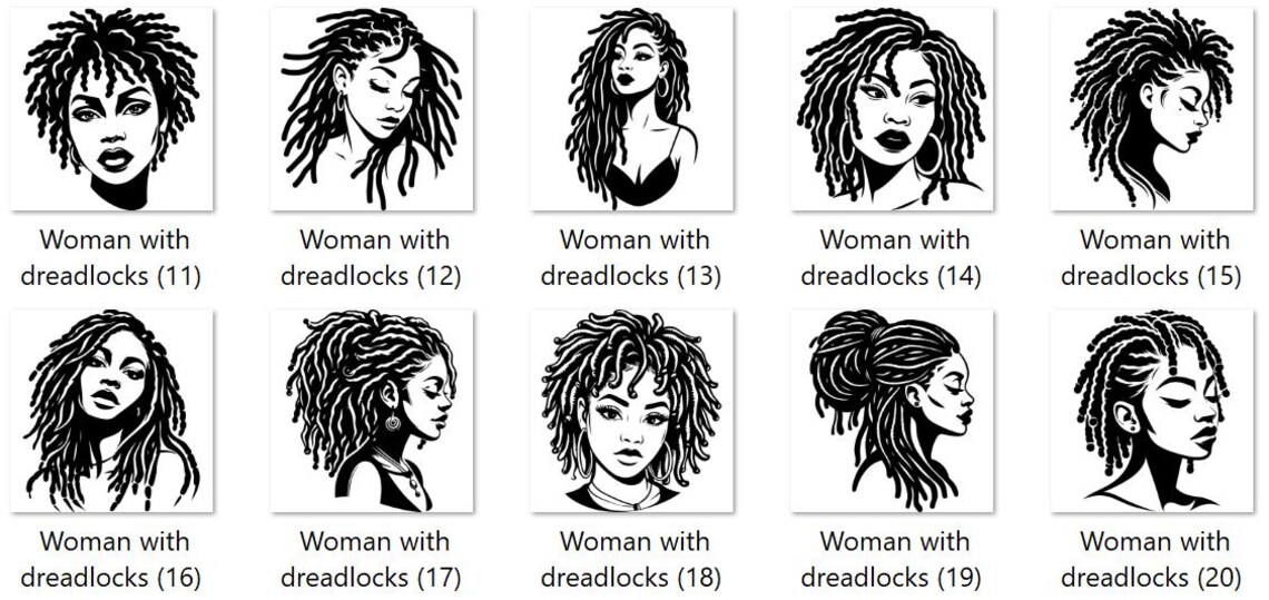 High Quality Dreadlocks SVG Bundle, Dreadlocks Dxf, Dreadlocks Png ...