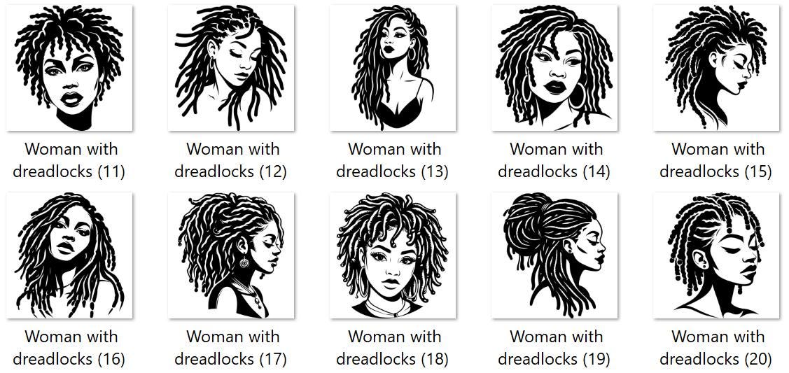 High Quality Dreadlocks SVG Bundle, Dreadlocks Dxf, Dreadlocks Png ...