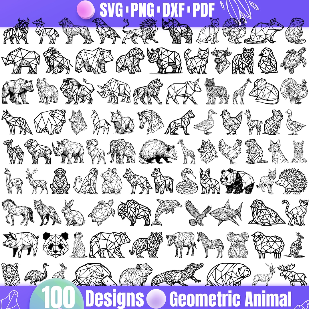 High Quality Geometric Animals SVG Bundle, Geometric Animals Dxf ...