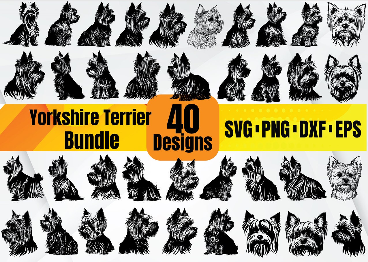 High Quality Yorkshire Terrier SVG Bundle, Yorkshire Terrier Face Svg ...