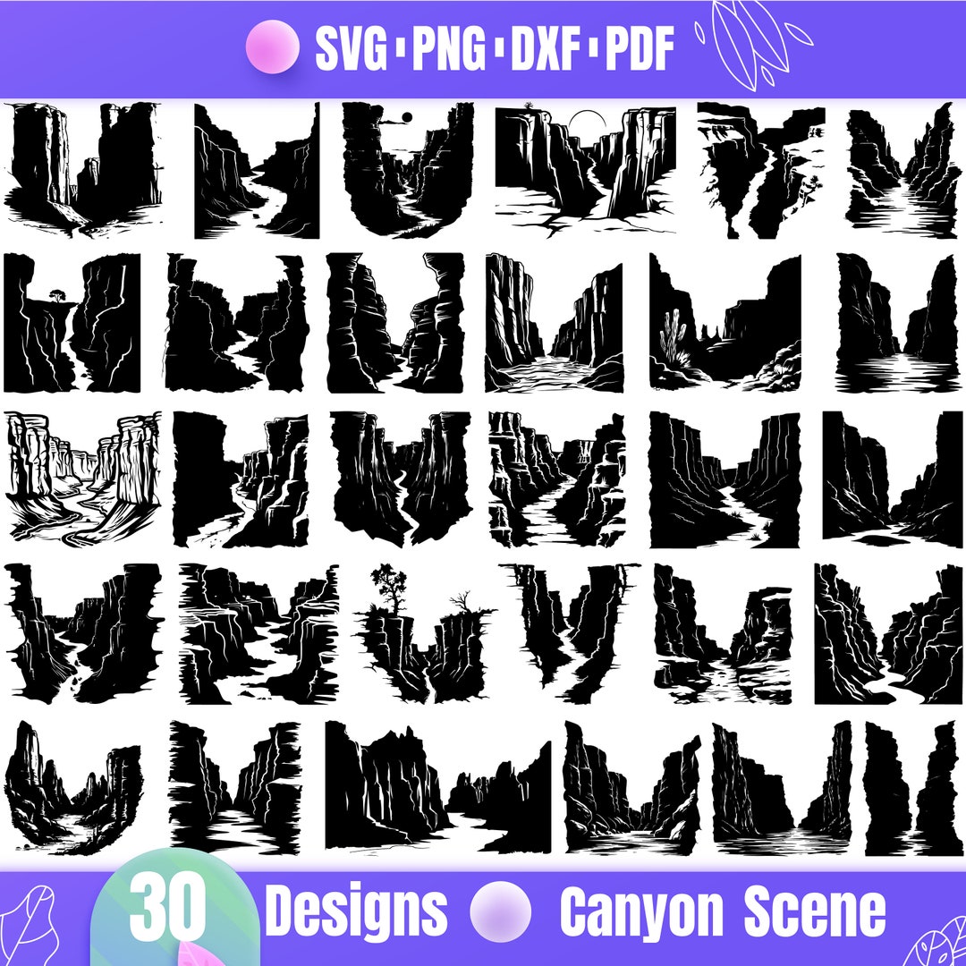 High Quality Canyon Scene SVG Bundle, Canyon Scene Dxf, Canyon Scene ...