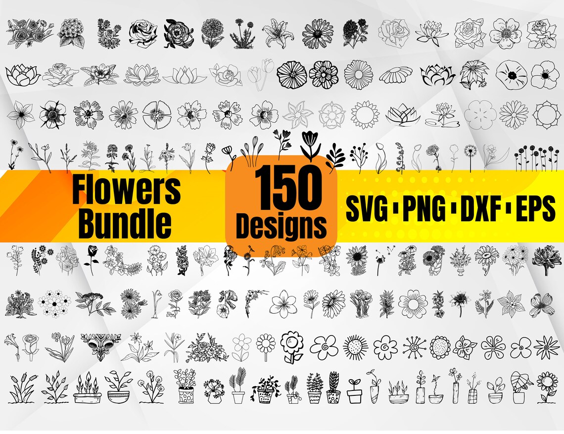 High Quality Flower SVG Bundle, Bloom Svg, Blossom Svg, Wildflower Svg ...