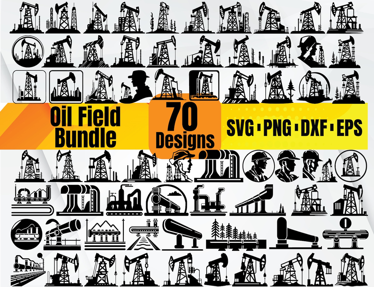 High Quality Oilfield SVG Bundle, Oil Rig Svg, Gas Pump Svg, Oilfield ...