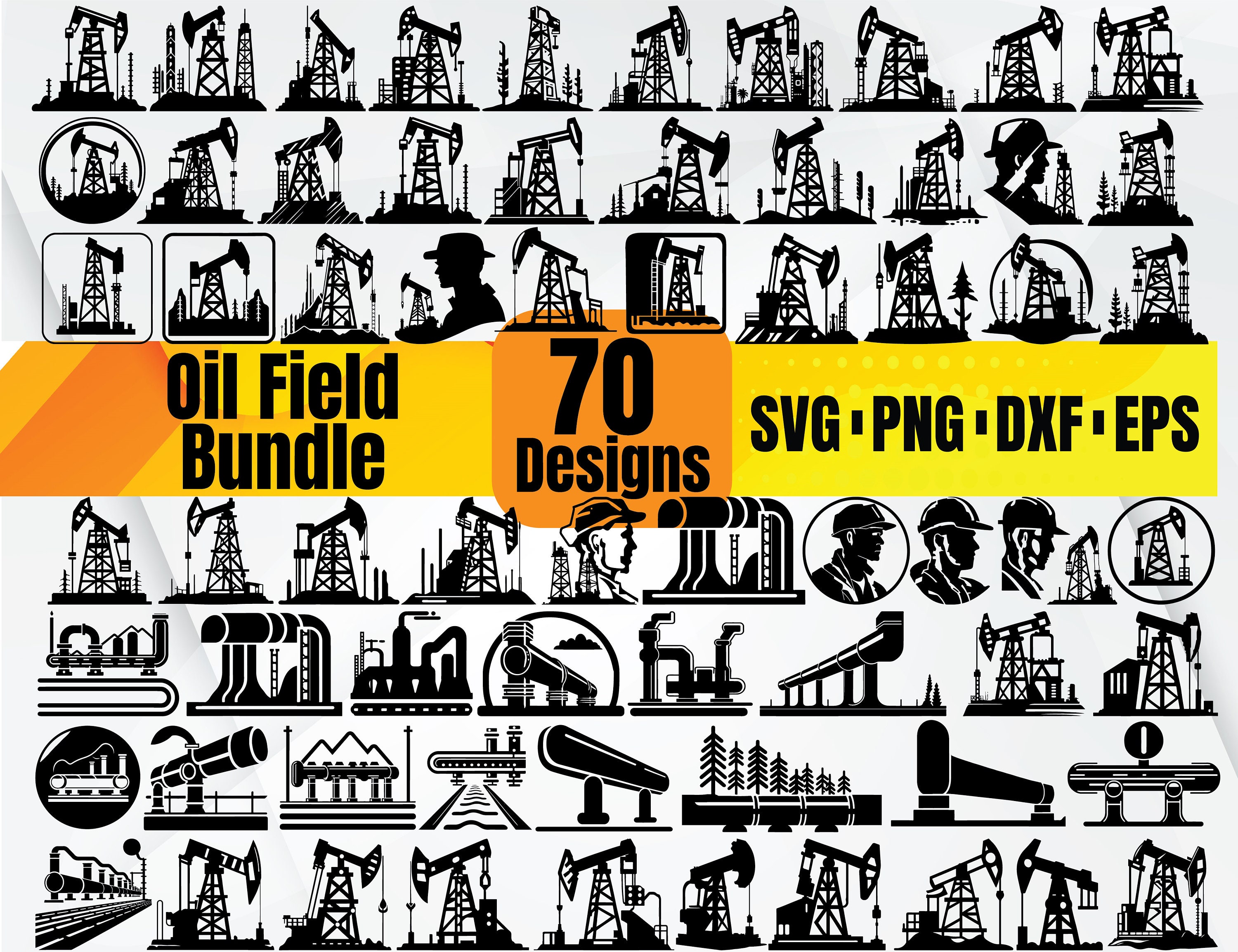 High Quality Oilfield SVG Bundle, Oil Rig Svg, Gas Pump Svg, Oilfield ...