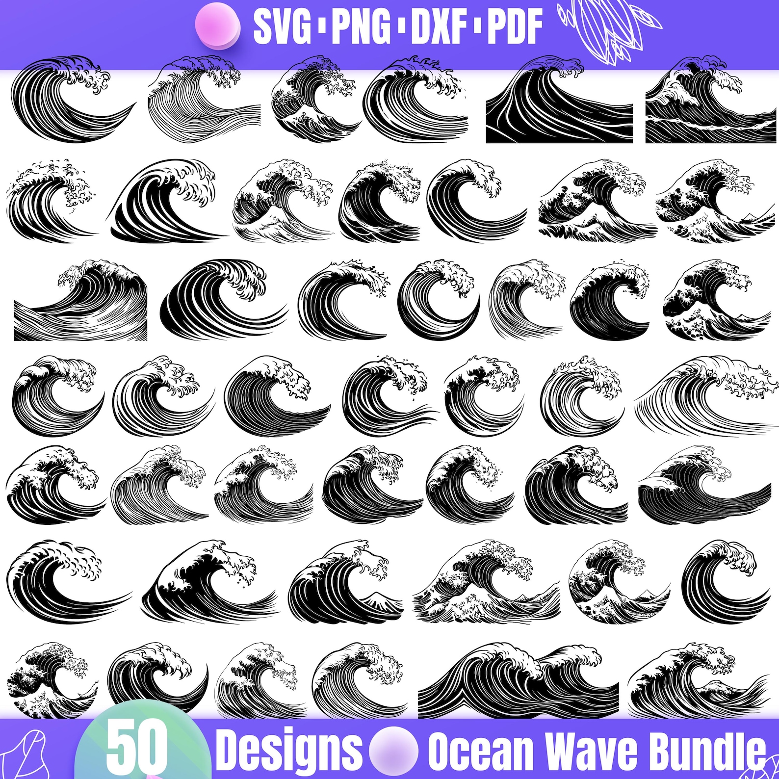 Ocean Wave Svg - Perfect Design for Beach-themed Crafts - Etsy